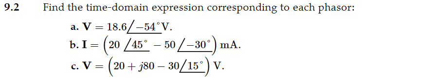 Solved Find the time-domain expression corresponding to each | Chegg.com