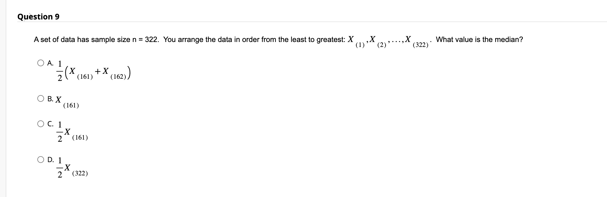 Solved A set of data has sample size n=322. You arrange the | Chegg.com