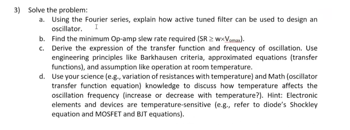 Solved Problem: Explain the importance of oscillators and | Chegg.com