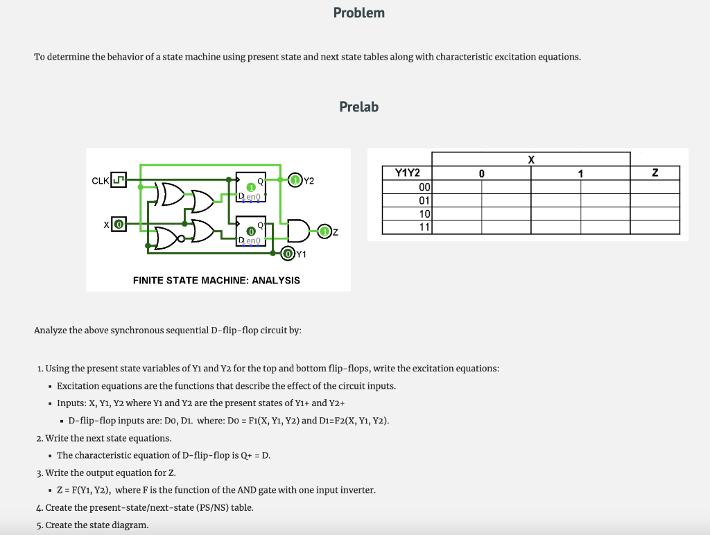 Solved Problem To determine the behavior of a state machine | Chegg.com