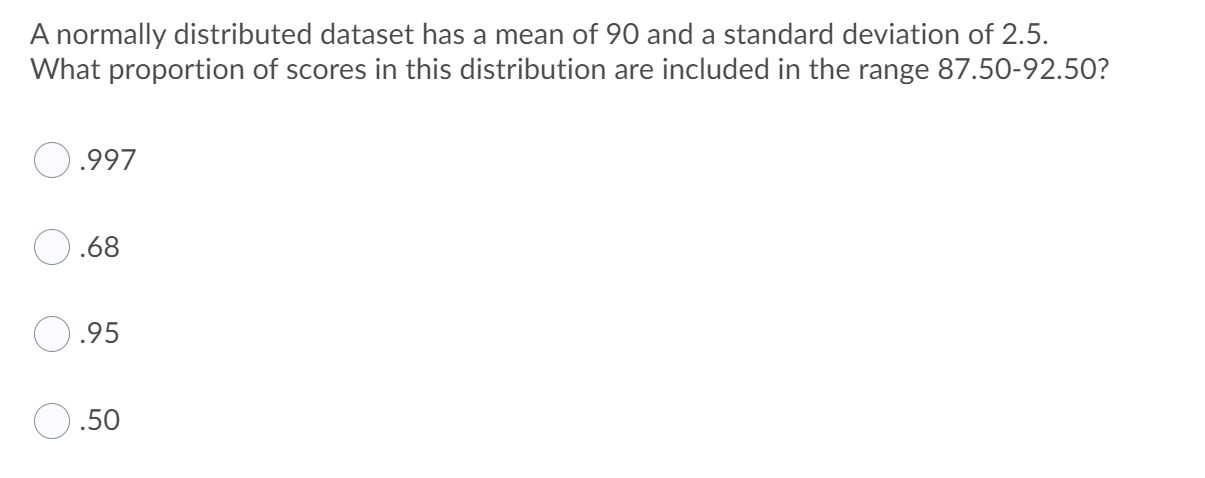 Solved A normally distributed dataset has a mean of 90 and a | Chegg.com