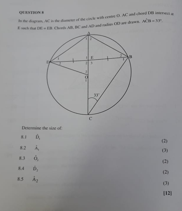 Solved QUESTIONS diagram, AC is the diameter of the circle | Chegg.com