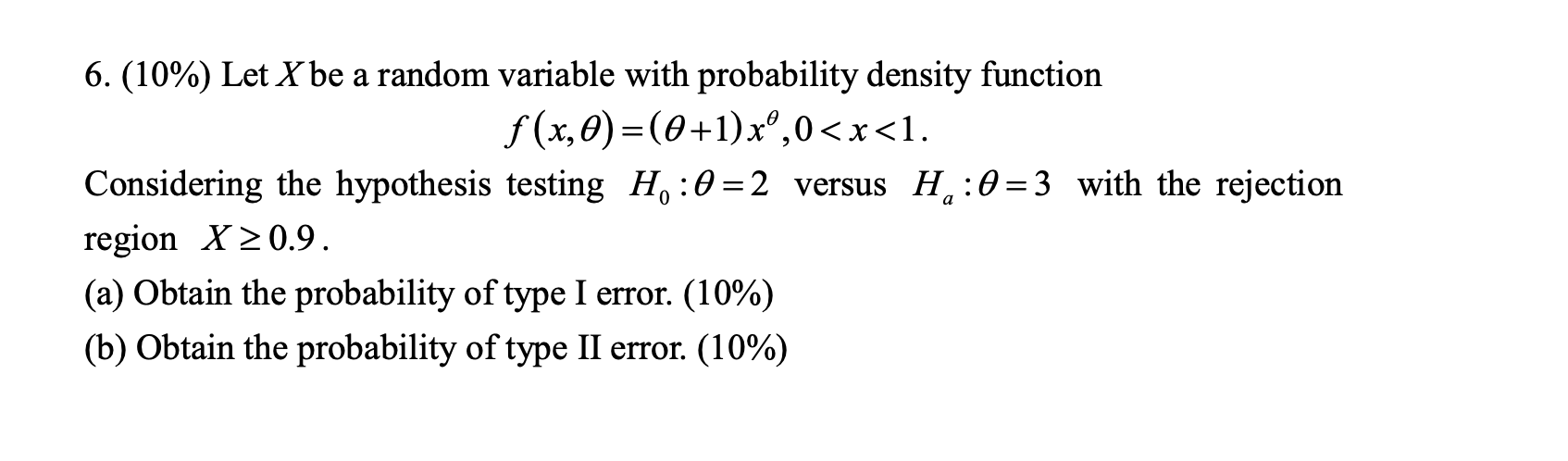 Solved f(x,θ)=(θ+1)xθ,0 | Chegg.com