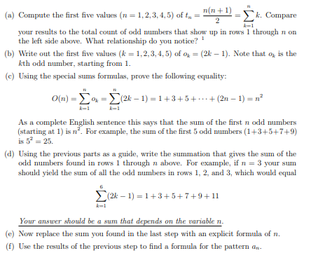 Solved (a) Compute the first five values (n=1,2,3,4,5) of | Chegg.com