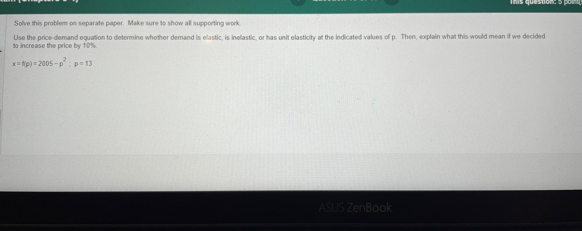 Solved Solve this problem on separate paper. Make sure to | Chegg.com