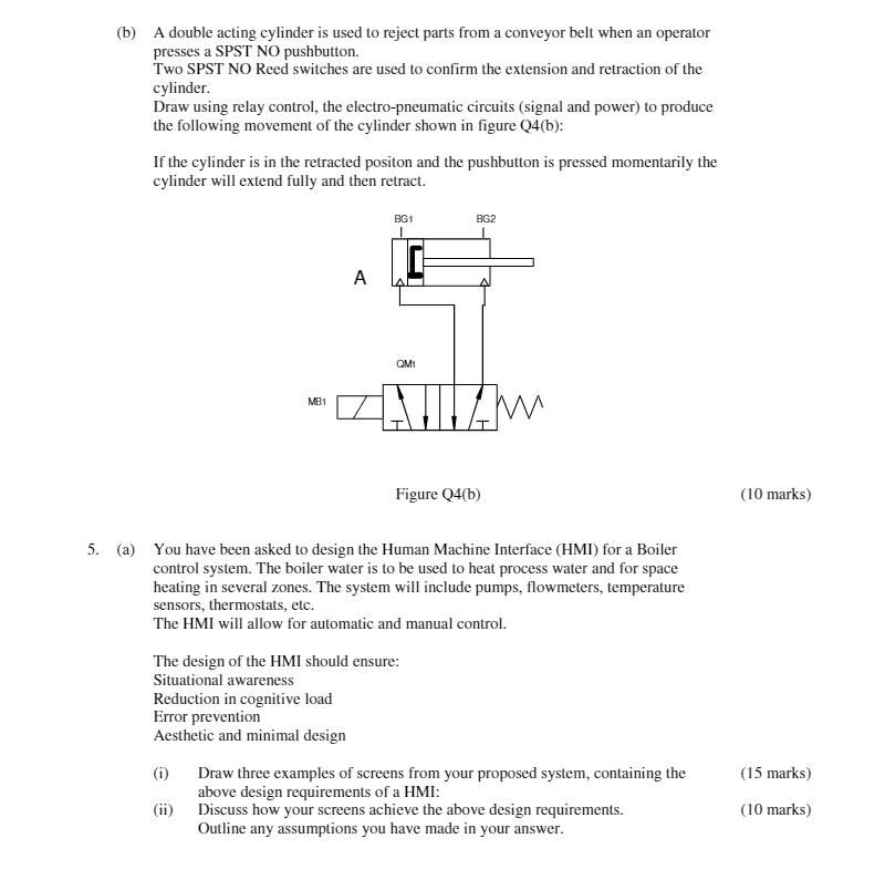 Solved (b) A double acting cylinder is used to reject parts | Chegg.com
