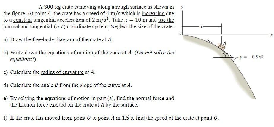 Solved A 300-kg crate is moving along a rough surface as | Chegg.com