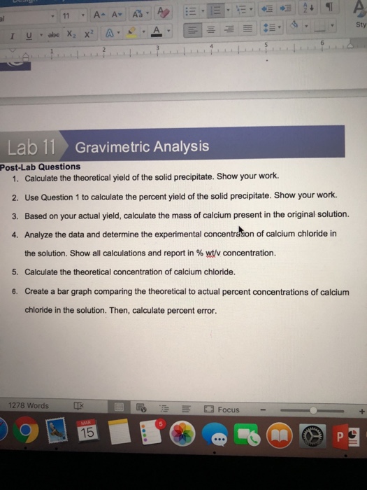 Solved Arial 怕, Lab 11 Gravimetric Analysis Table 1: Data | Chegg.com