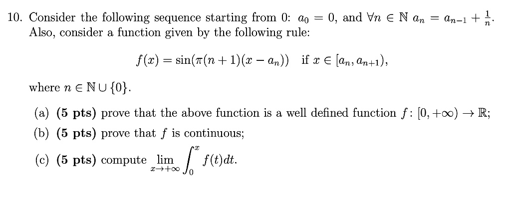 Solved 10. Consider the following sequence starting from 0: | Chegg.com
