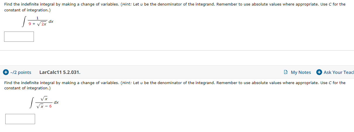 Solved Find the indefinite integral by making a change of | Chegg.com