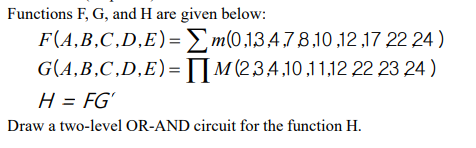 Solved Functions F,G, and H are given below: | Chegg.com