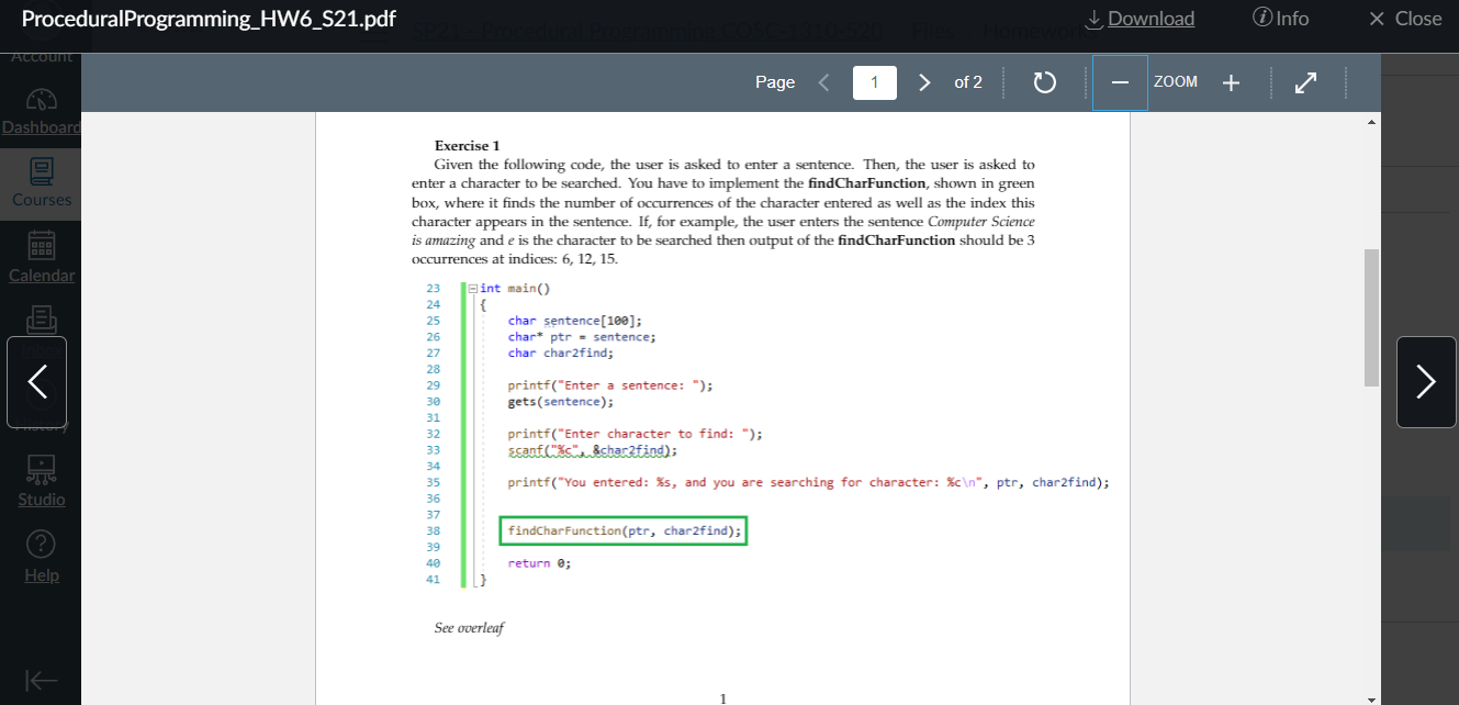 Solved Procedural Programming_HW6_S21.pdf Download Info X | Chegg.com