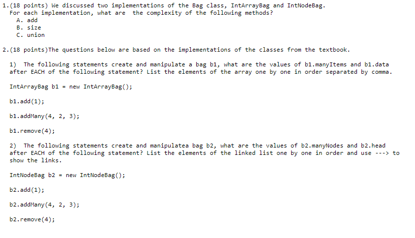 1.(18 points) We discussed two implementations of the | Chegg.com
