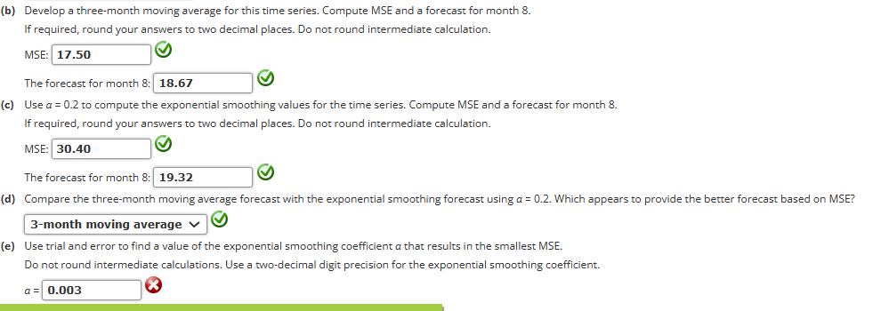 Solved Consider the following time series data:(b) Develop a | Chegg.com