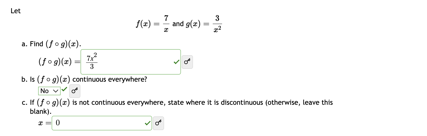 Solved Letf(x)=7x ﻿and g(x)=3x2a. ﻿Find (f@g)(x).(f@g)(x)=b. | Chegg.com