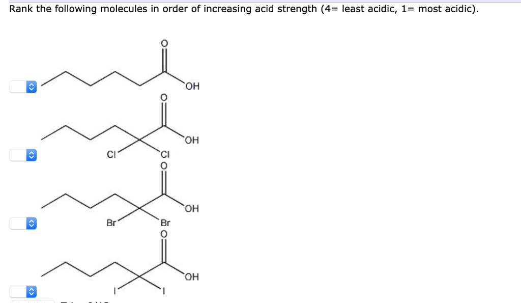 Solved Rank the following molecules in order of increasing | Chegg.com