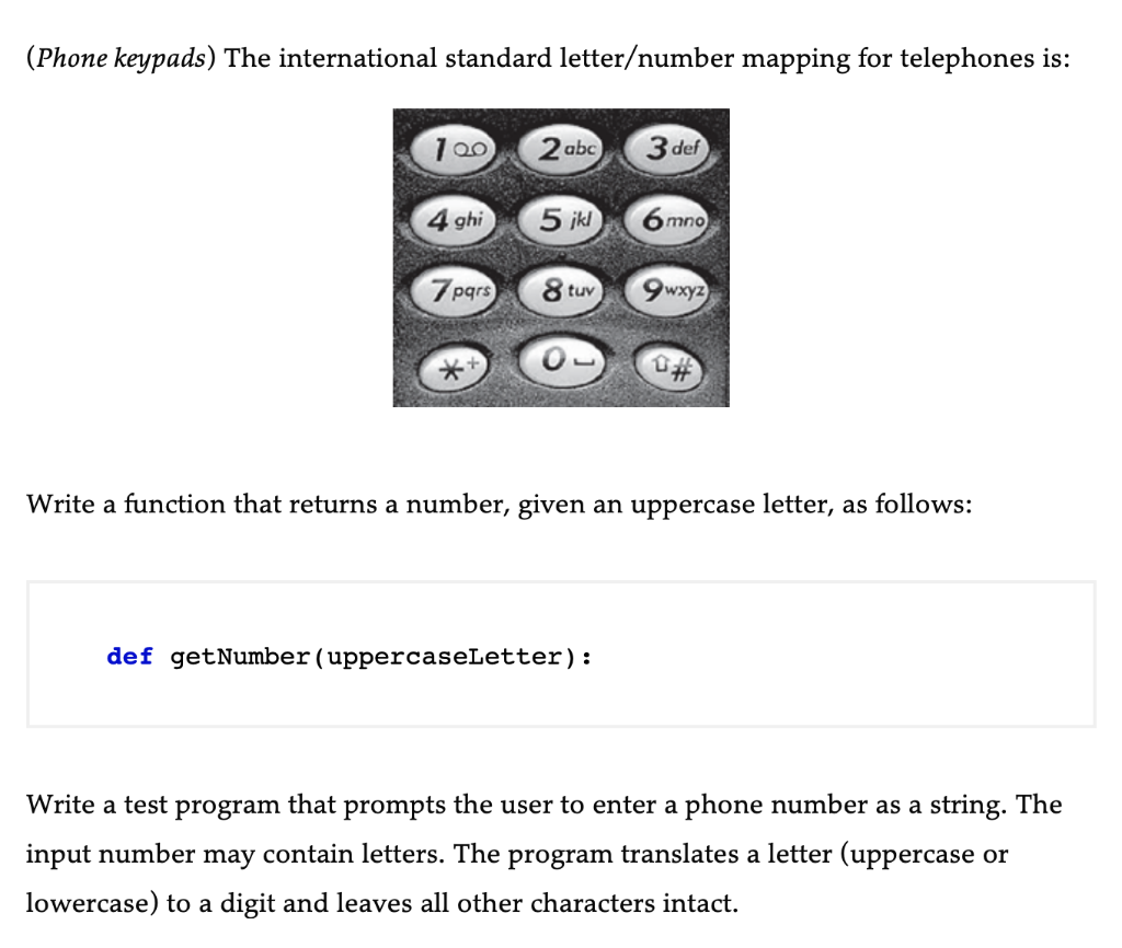 Solved (Phone keypads) The international standard | Chegg.com