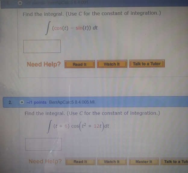 Solved Find the integral. (Use C for the constant of | Chegg.com