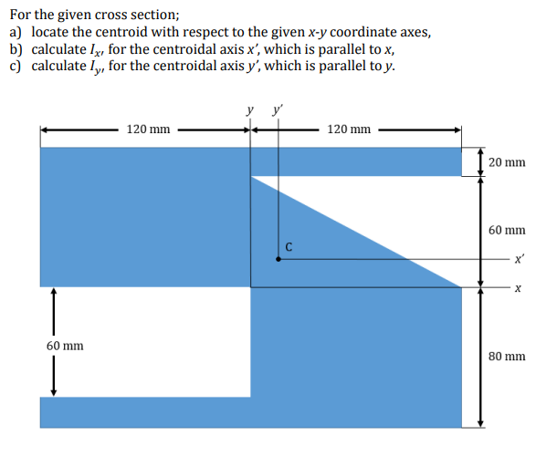 Solved For the given cross section; a) locate the centroid | Chegg.com