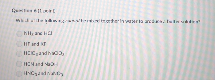 Solved Question 6 (1 point) Which of the following cannot be | Chegg.com