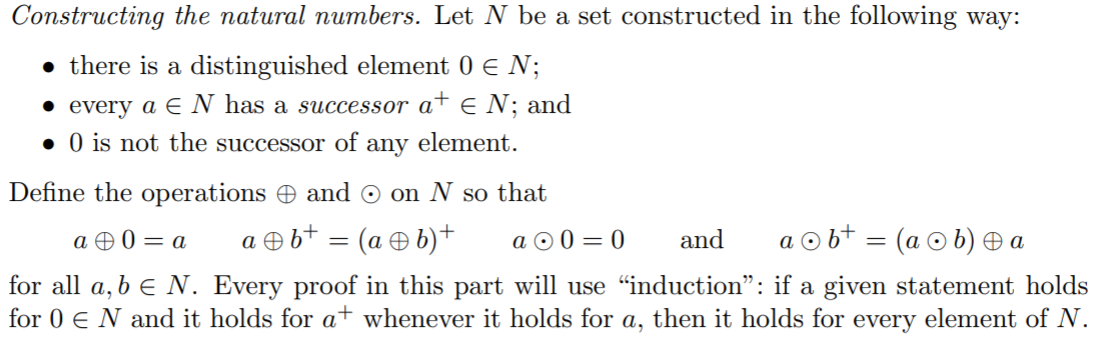 Solved Constructing the natural numbers. Let N be a set | Chegg.com