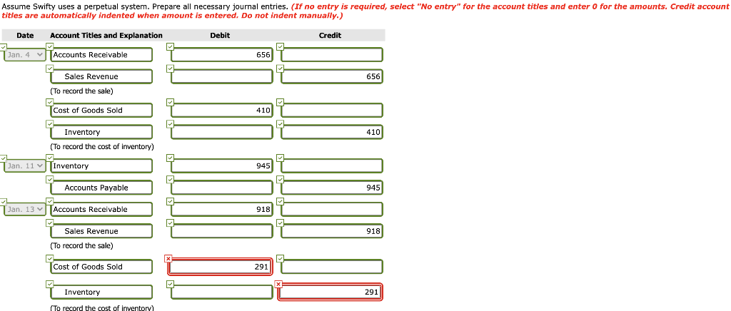 Solved Exercise 8-09 (Part Level Submission) Swifty Company | Chegg.com