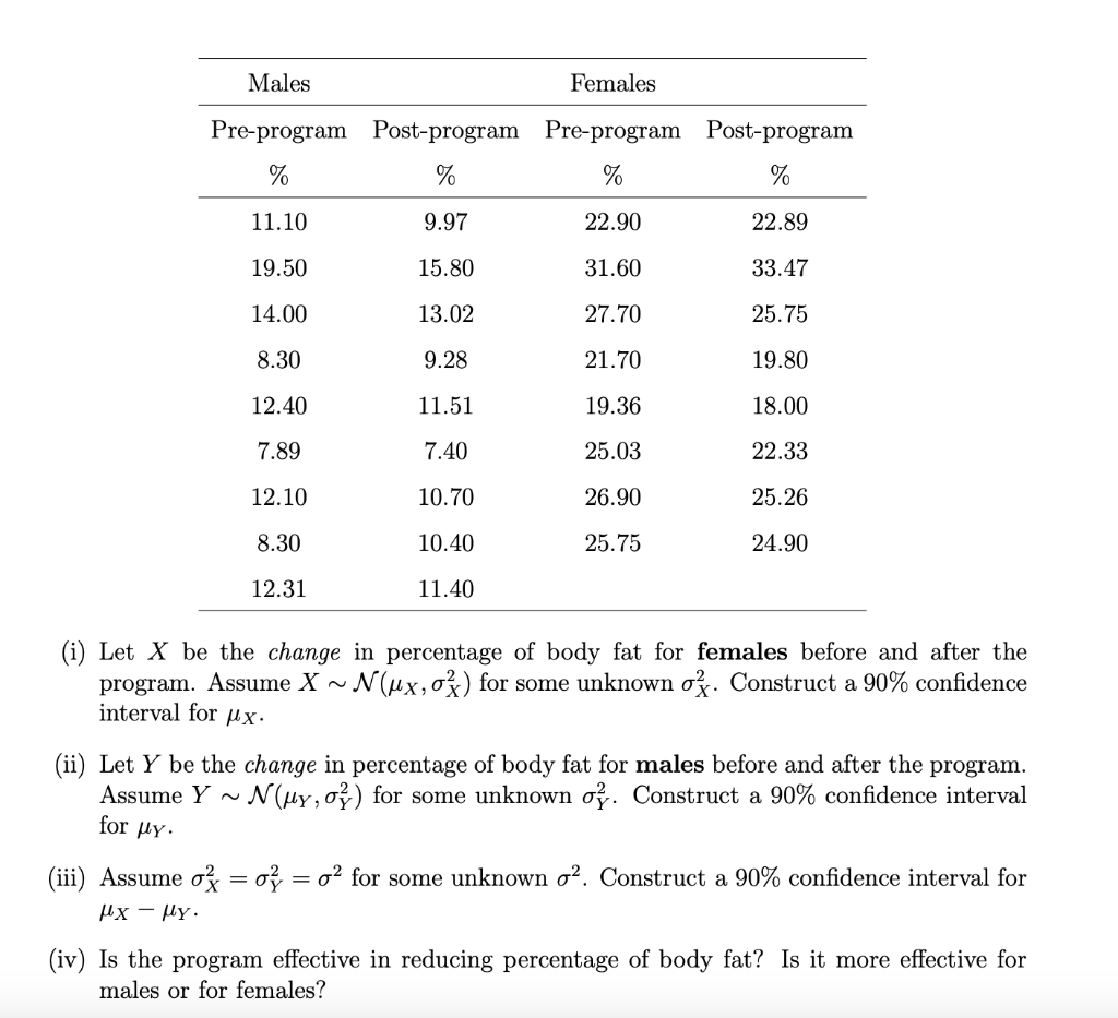 Solved Students in a semester-long health-fitness program | Chegg.com