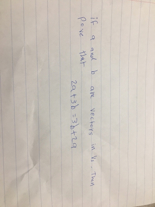Solved If a and b are vectors in V_s, then prove that 2a + | Chegg.com