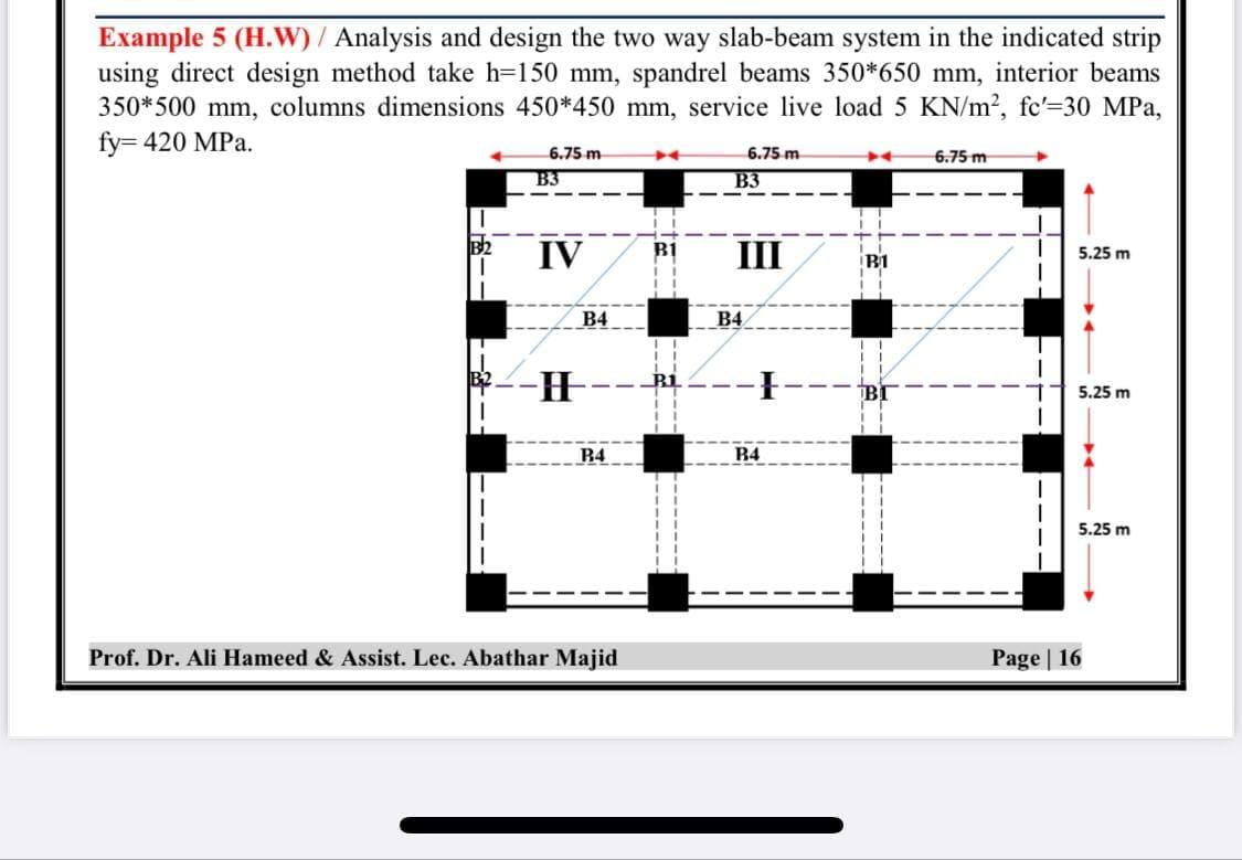 Example 5 (H.W) / Analysis and design the two way | Chegg.com