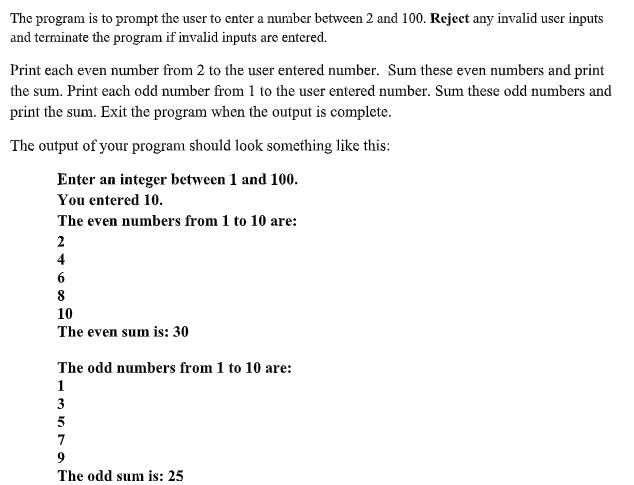 Solved The program is to prompt the user to enter a number | Chegg.com
