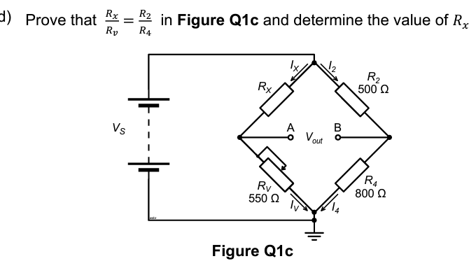 Solved Prove that RvRx=R4R2 in Figure Q1c and determine the | Chegg.com