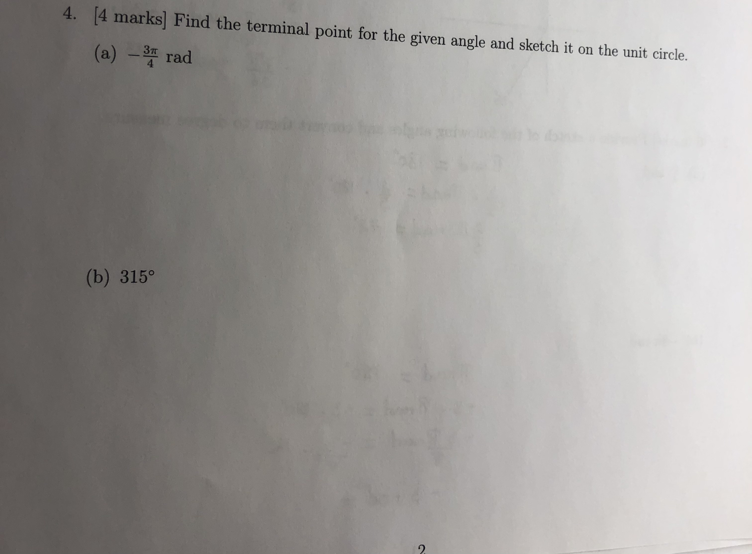 Solved [4 ﻿marks] ﻿Find the terminal point for the given | Chegg.com