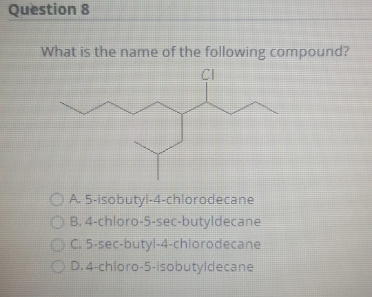 Solved Question 8 What is the name of the following | Chegg.com