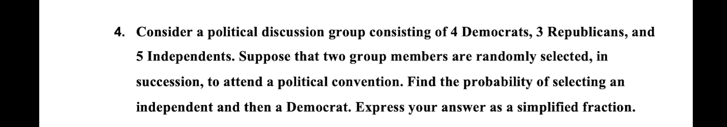 Solved 4. Consider a political discussion group consisting | Chegg.com