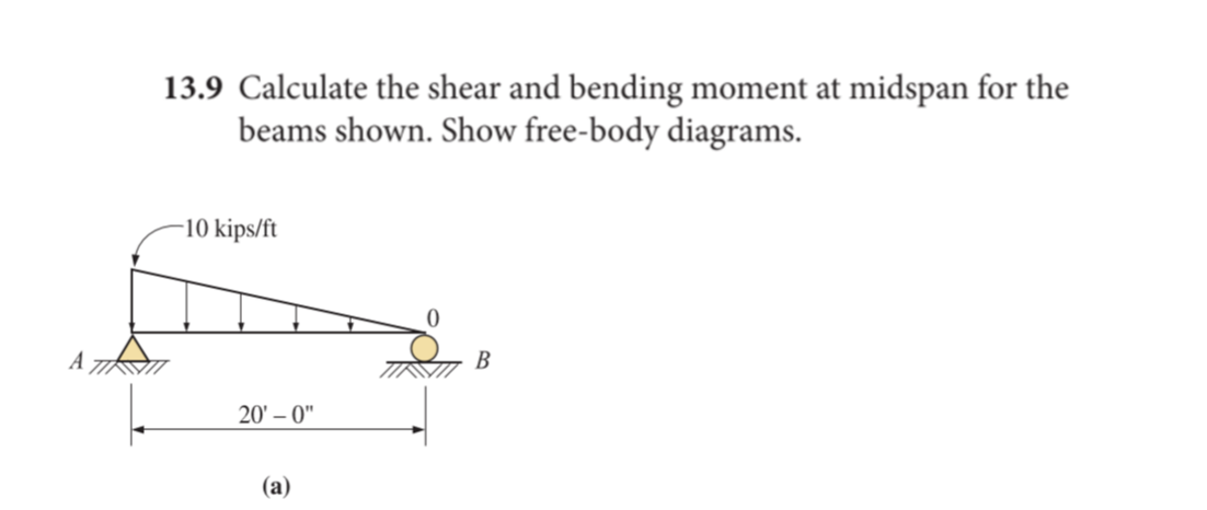 Solved 3 9 Calculate The Shear And Bending Moment At Midspan