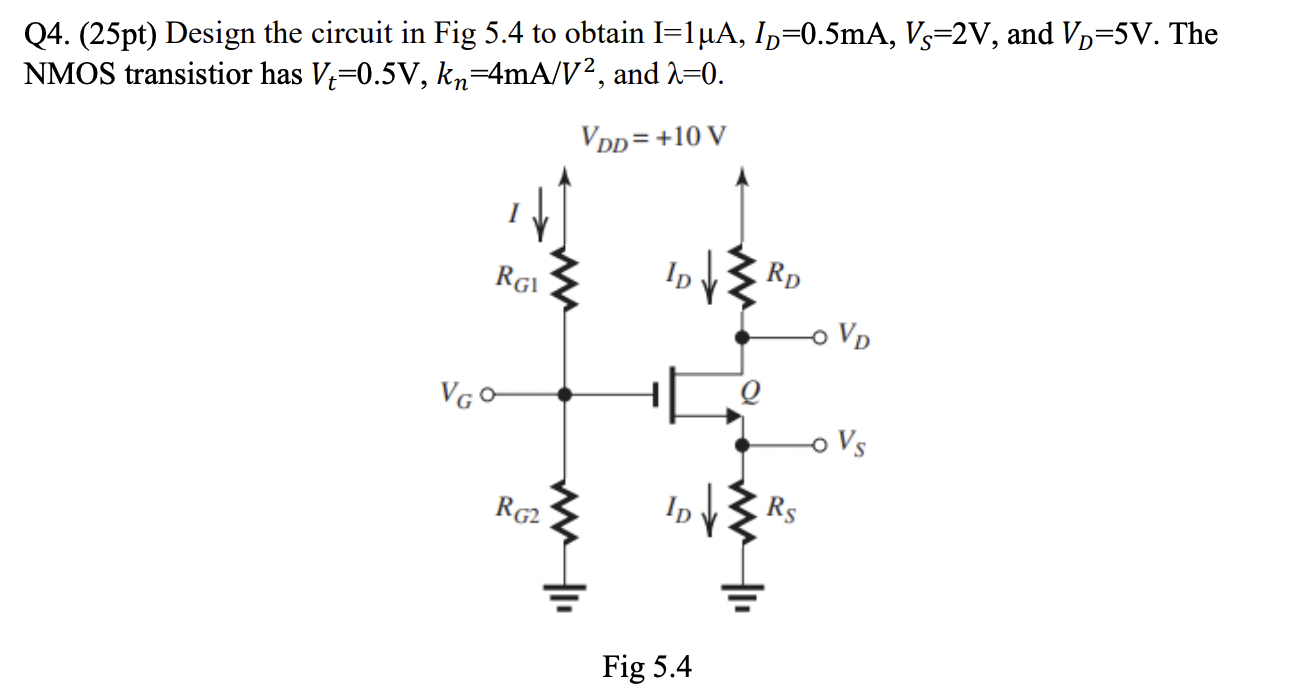 Solved Q4. (25pt) ﻿Design the circuit in Fig 5.4 ﻿to obtain | Chegg.com