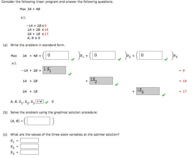 Solved Max 3A+4B s.t. −1A+2B≤92A+1B≤171A+2B≤14A,B≥0 (a) | Chegg.com