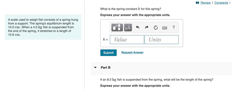 Solved What is the spring constant k for this spring? | Chegg.com