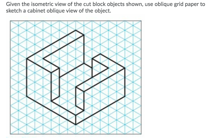 Solved Given the isometric view of the cut block objects | Chegg.com