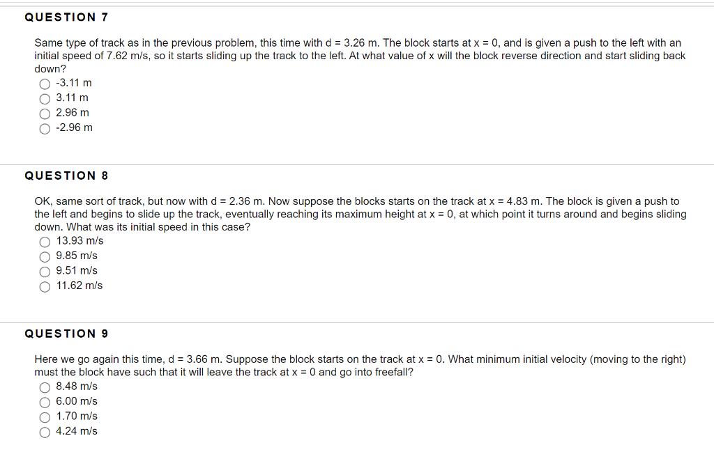 Solved Same type of track as in the previous problem, this | Chegg.com