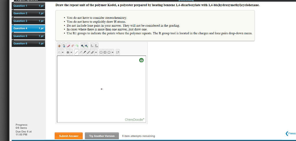 Solved Draw the repeat unit of the polymer Kodel, a | Chegg.com