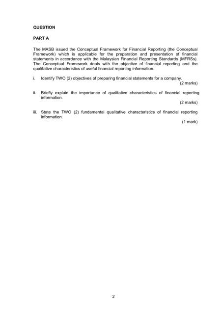 PART A The MASB issued the Conceptual Framework for | Chegg.com