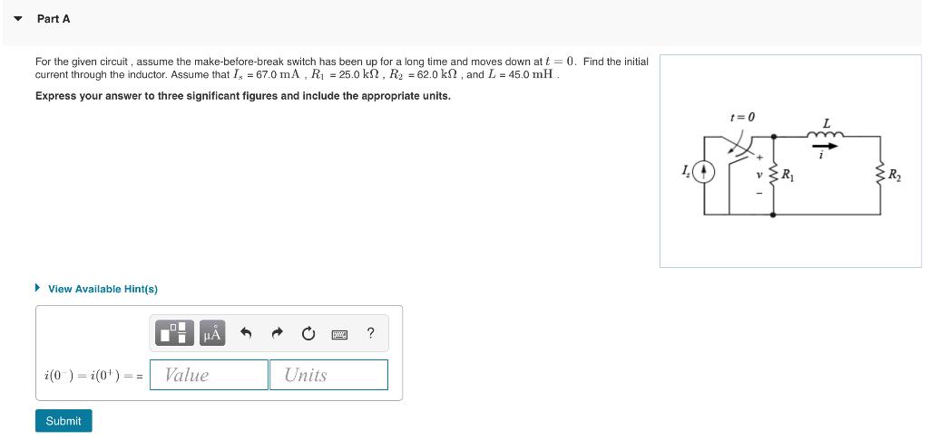 Solved For the given circuit, assume the make-before-break | Chegg.com