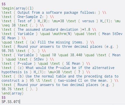 Solved $$ \begin{array}{1} \text { Output from a software | Chegg.com