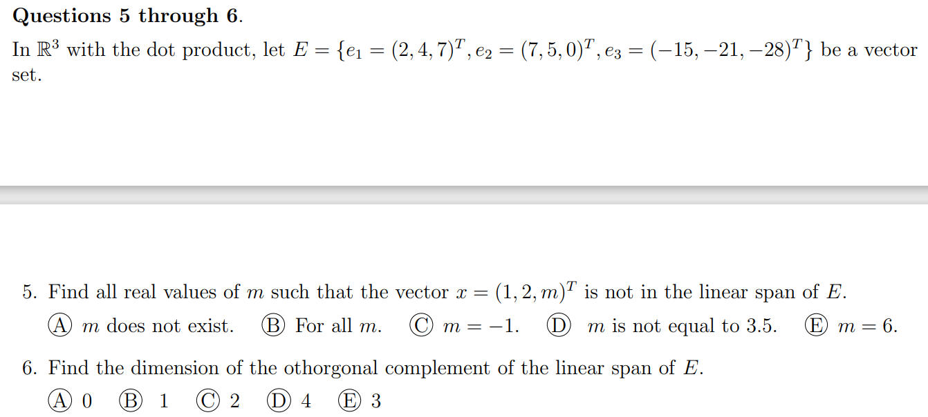 Solved Questions 5 through 6 .\\nIn R^(3) with the dot | Chegg.com