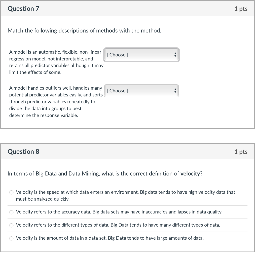 Solved 7) Match the following descriptions of methods with | Chegg.com