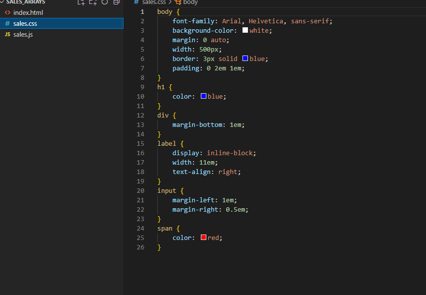 Solved Javascript_Sales Array Sales information is always | Chegg.com