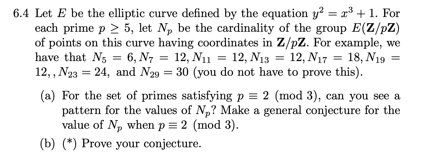 Solved Number theory - elliptic curves Hints: In | Chegg.com