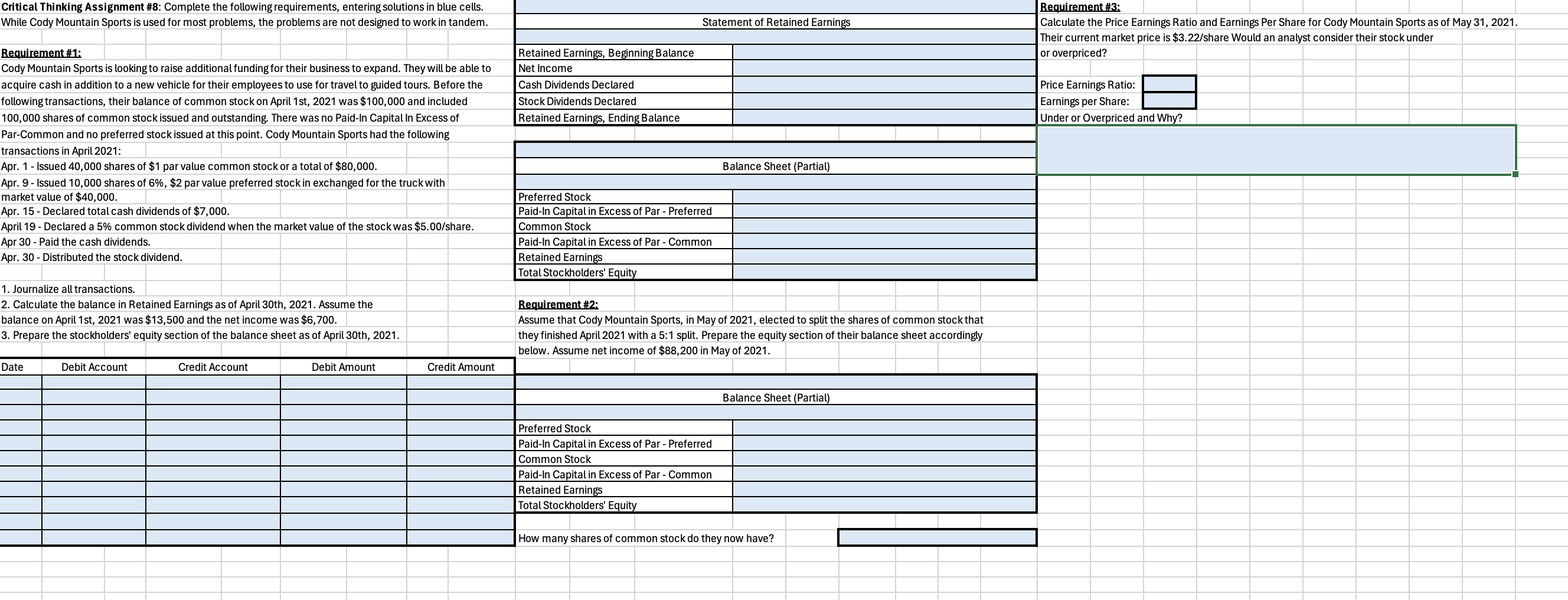 Solved Critical Thinking Assignment #8: Complete the | Chegg.com