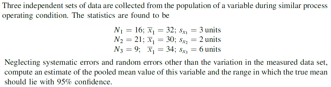 Solved Three independent sets of data are collected from the | Chegg.com
